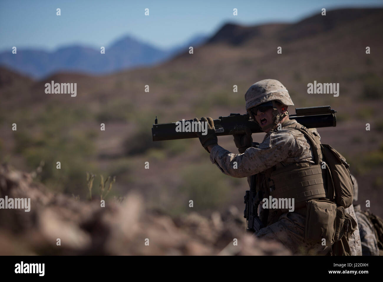 U.S. Marine Corps Pfc. Charles S. Serdinsky, an assaultman with Weapons ...