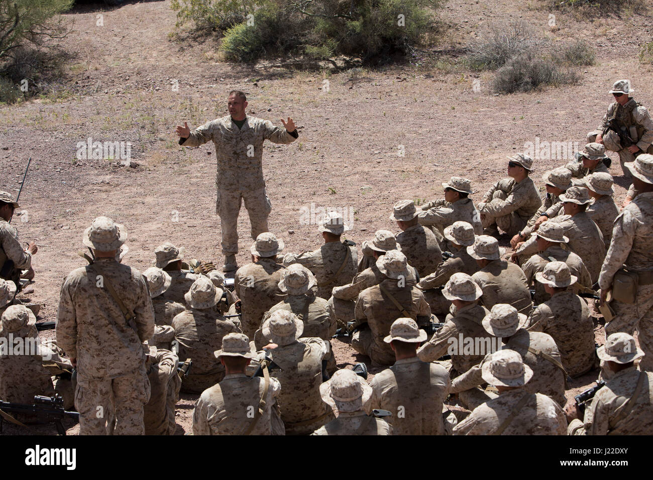 U.S. Marine Corps Lt. Col. Marcus J. Mainz, center, the battalion ...