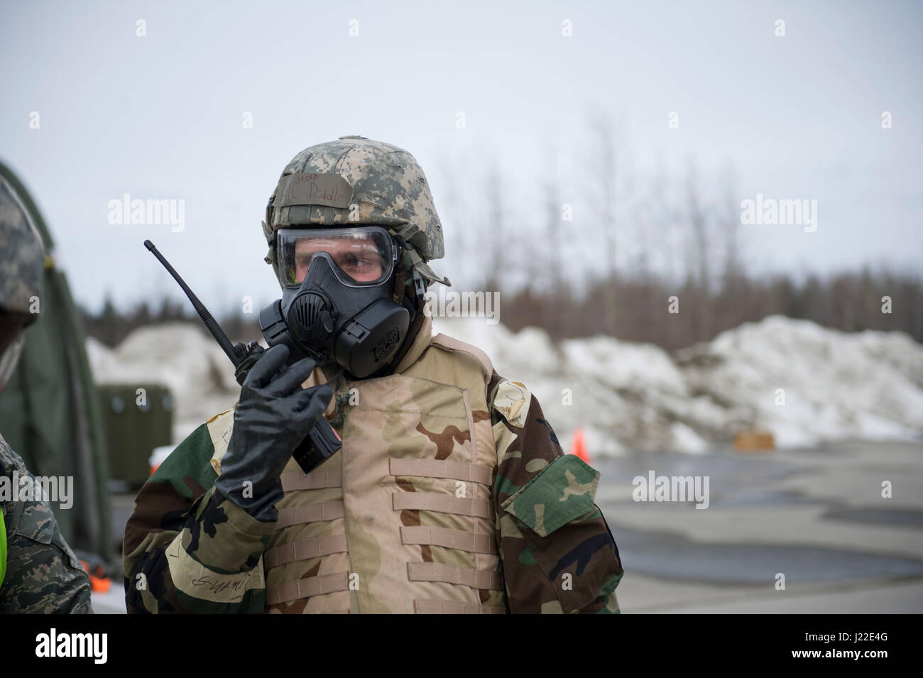 U.S. Air Force Airman 1st Class Cayden Riddle, a 354th Civil Engineer ...
