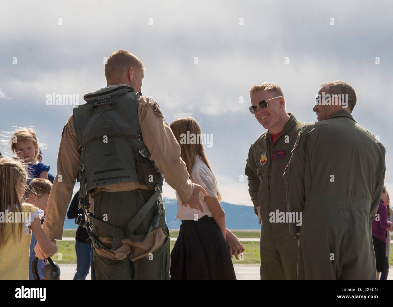 Col. Brian McCarthy (center-right), 366th Operations Group commander ...