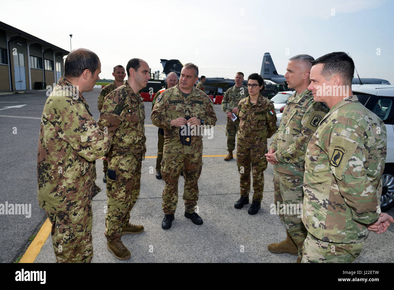 Italian Air Force Col. Pietro Spagnoli, commander of 3rd Wing, speaks ...