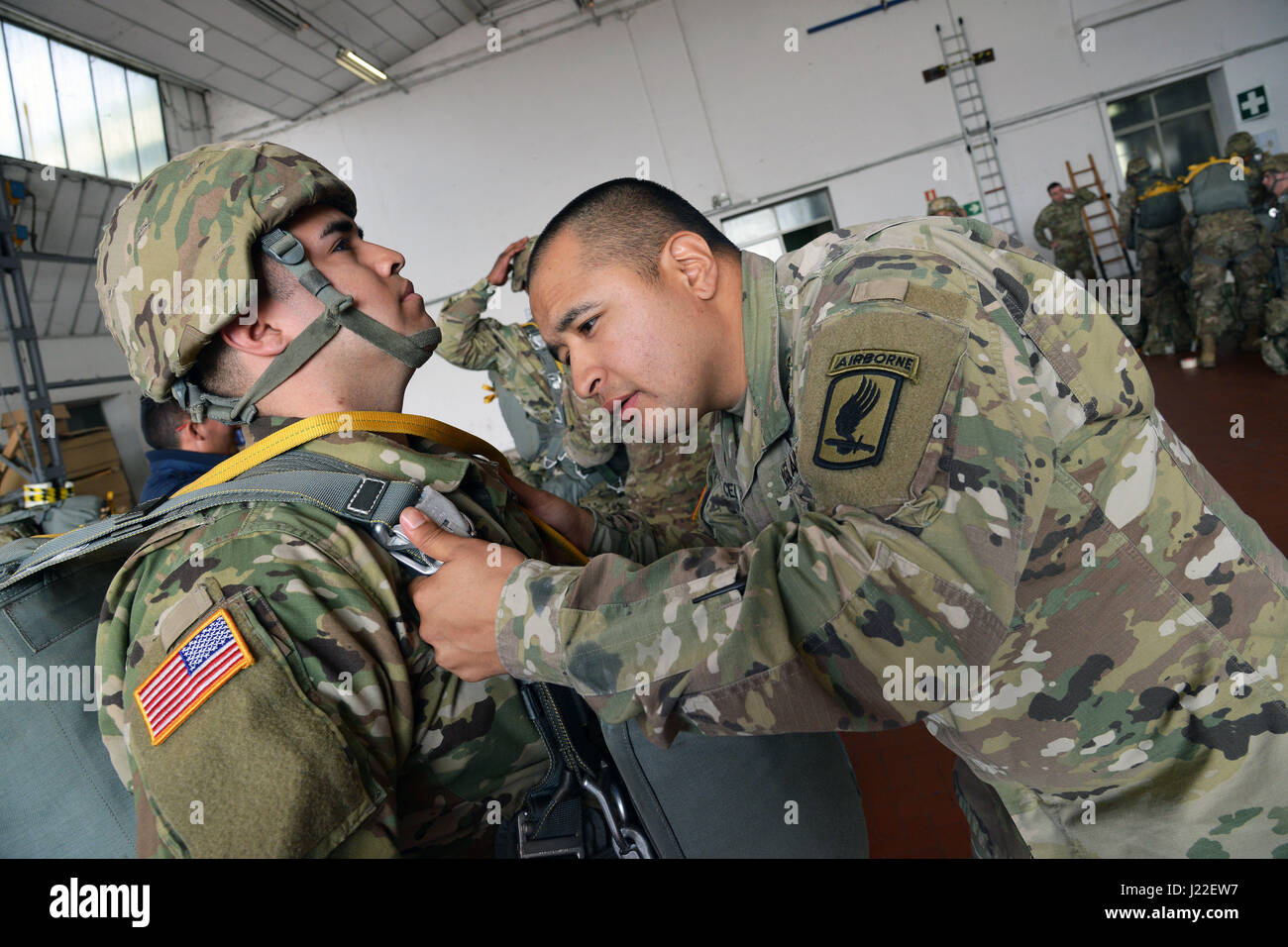 U.S. Army Paratroopers assigned to the 173rd Brigade Support Battalion ...