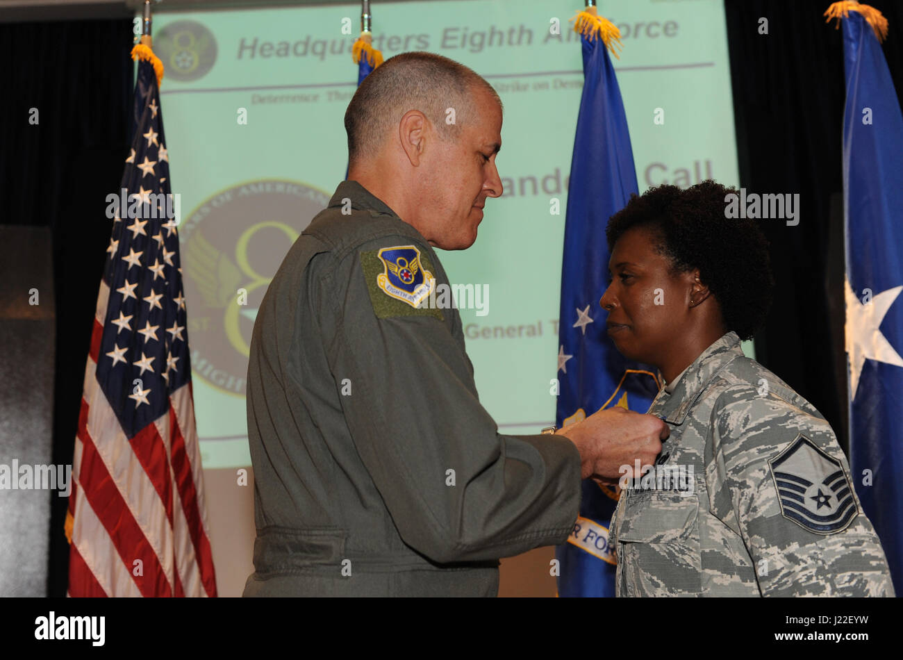 U.S. Air Force Maj. Gen. Thomas Bussiere, Eighth Air Force commander ...