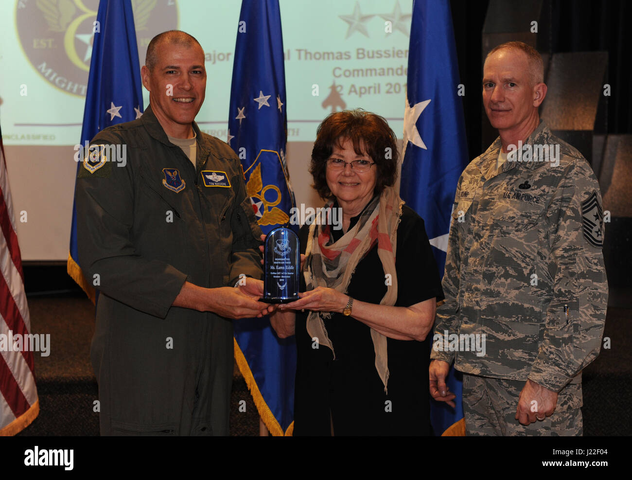 U.S. Air Force Maj. Gen. Thomas Bussiere, Eighth Air Force commander ...