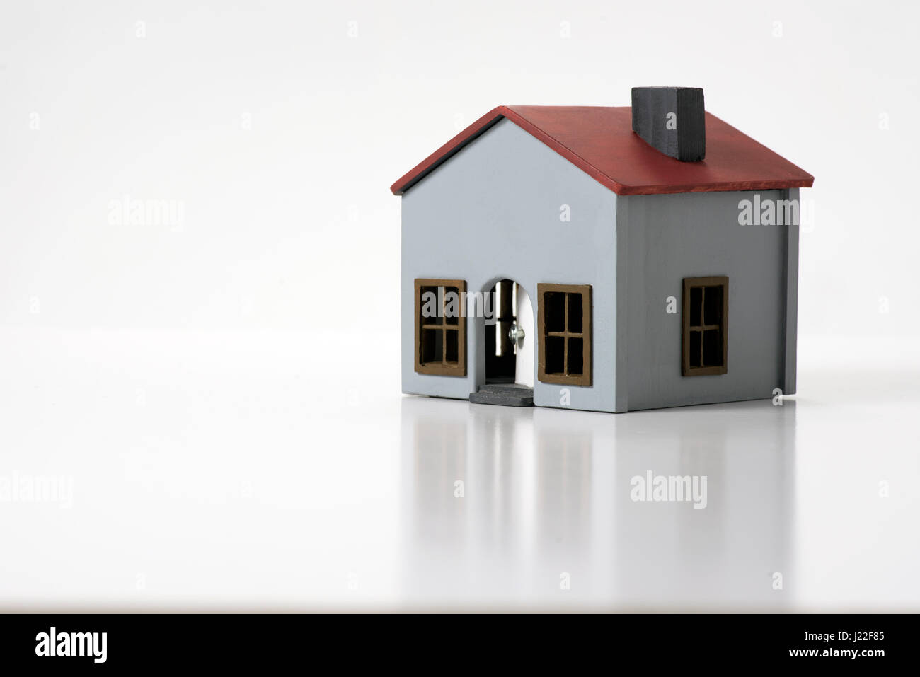 Model house on a white background Stock Photo - Alamy