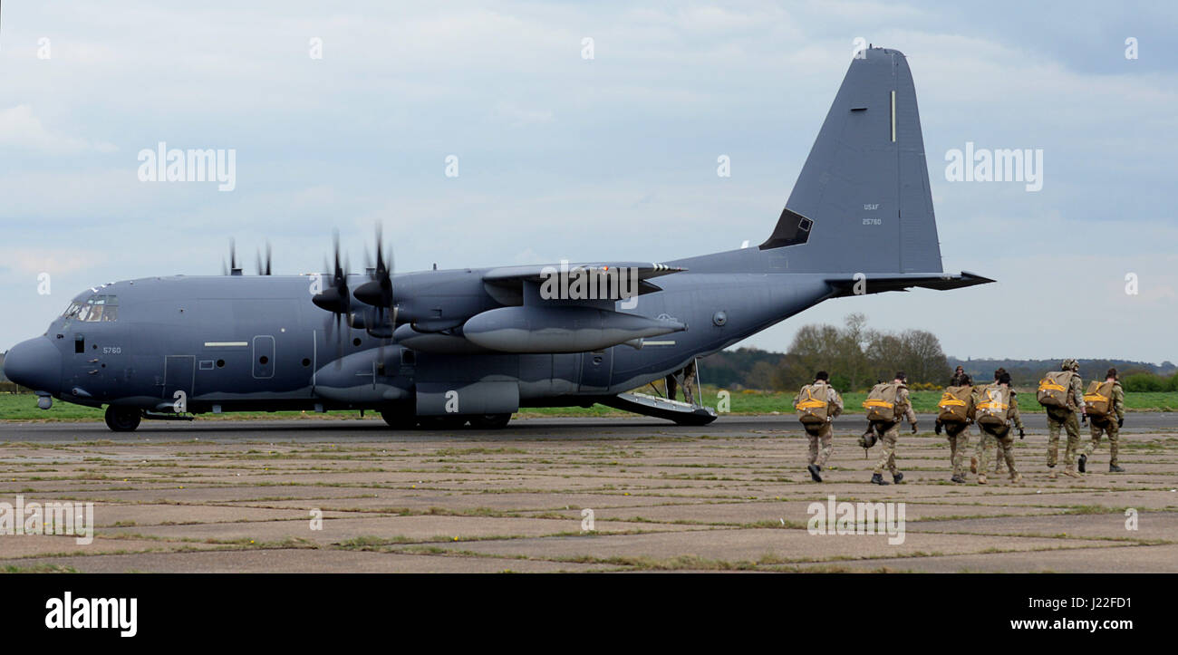 Air Commandos from the 321st Special Tactics Squadron board an MC-130J ...