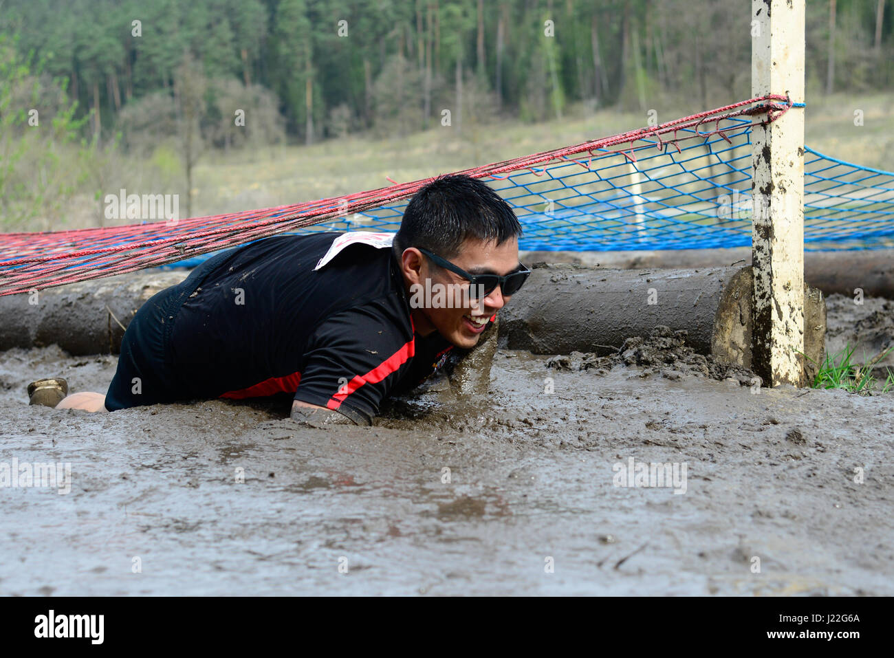 Runners participate in the annual Rugged Terrain Obstacle Run at ...