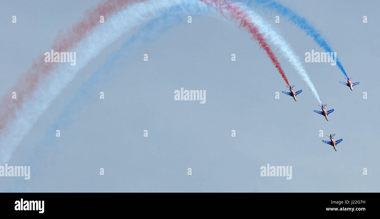 The Patrouille de France, an aerial demonstration team with the French ...