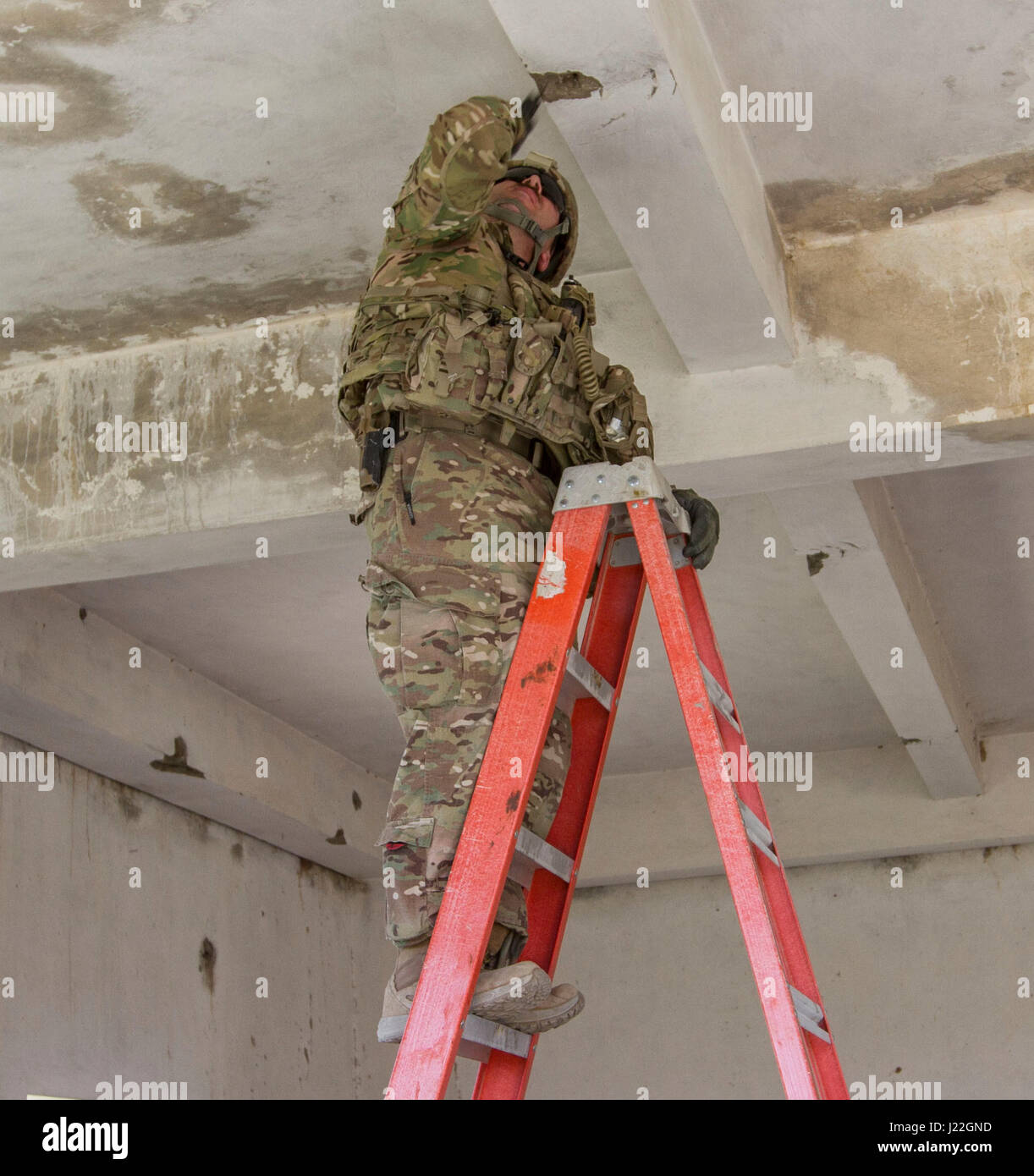 Sgt. 1st Class James Foster, NCOIC 34th Engineer Detachment, from San ...