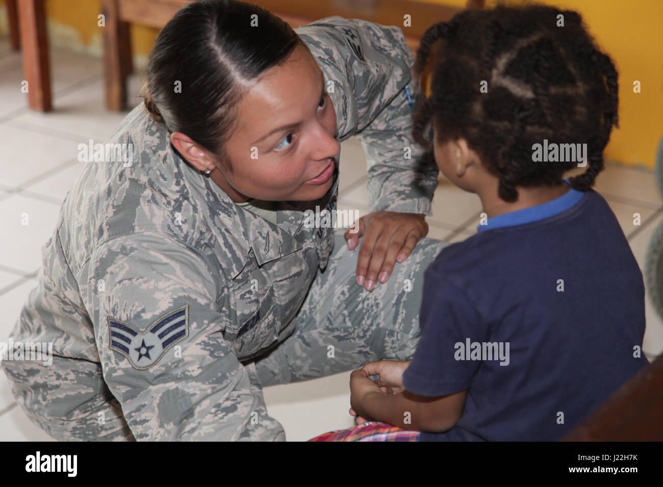 U.S. Air Force Senior Airmen, Michelle Meza with the 446th Security ...