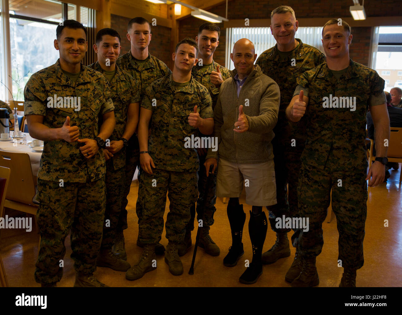U.S. House Representative Brian Mast of Florida and U.S. Marines with ...