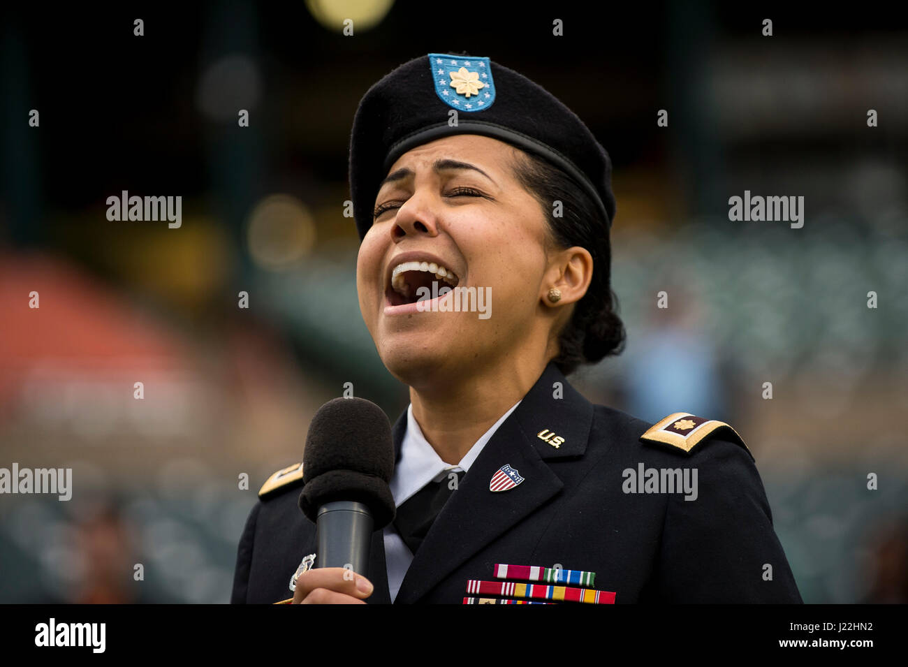 Maj. Stephanie Ramos, a U.S. Army Reserve public affairs officer from ...