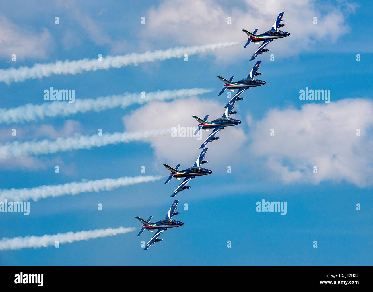 The Italian air force Frecce Tricolori aerobatics team, practiced ...