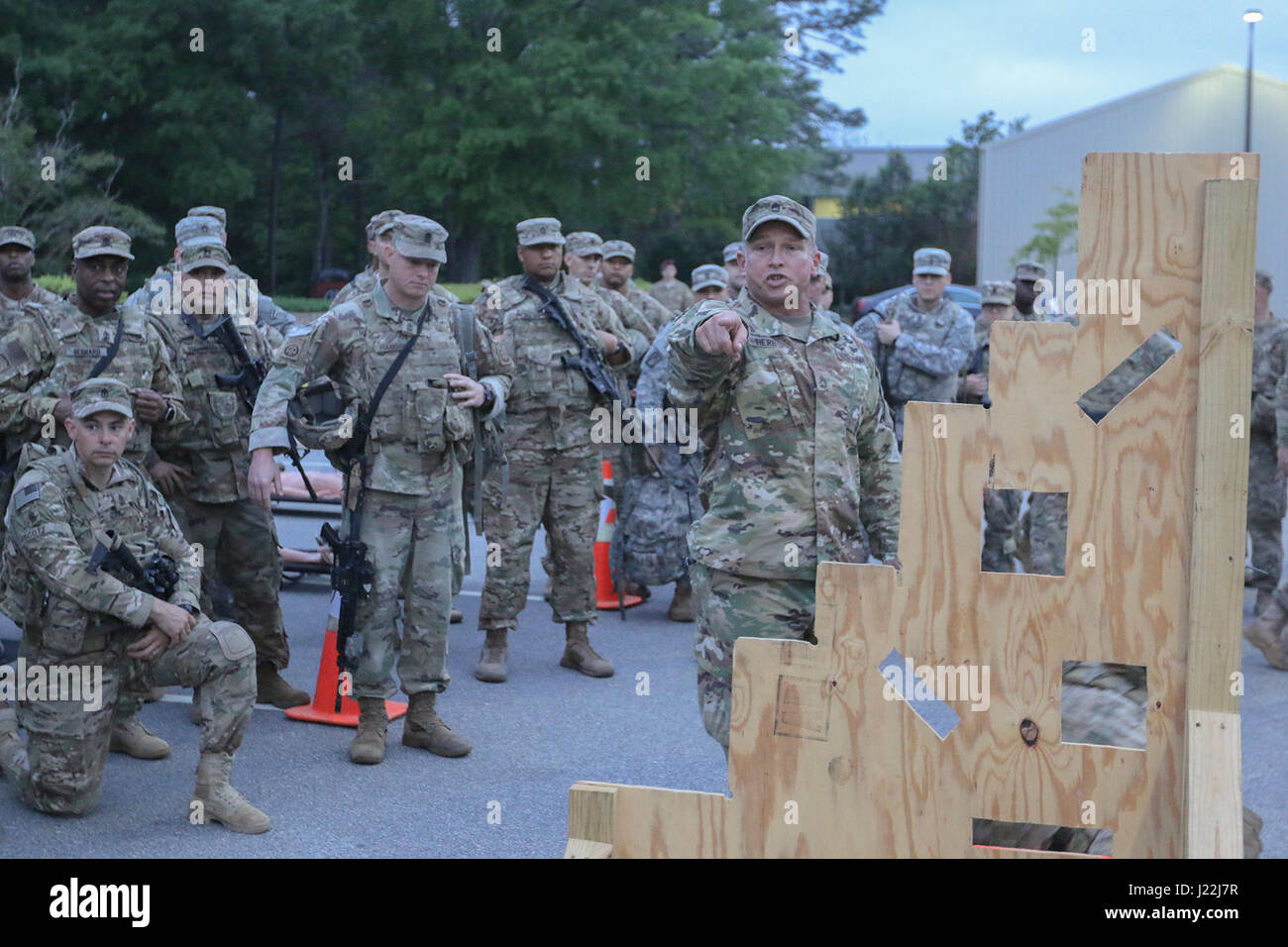 Sgt. 1st Class Adam Herbst, event coordinator, gives an overview of ...