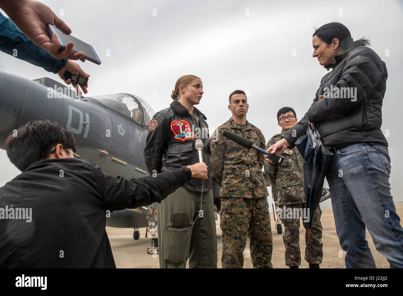 U.S. Marine Corps Capt. Kelsey Casey, an AV-8B Harrier pilot with ...