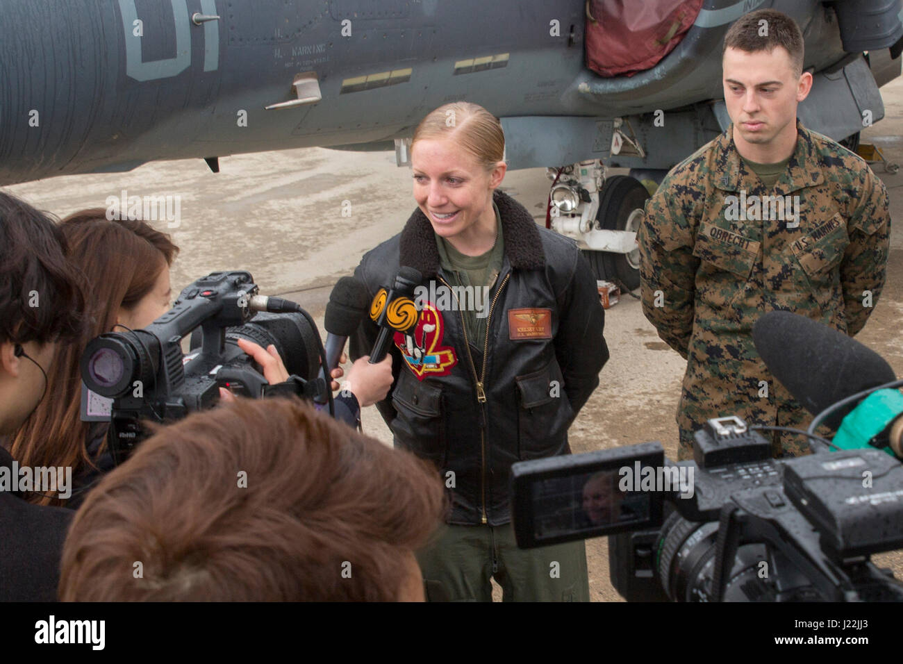 U.S. Marine Corps Capt. Kelsey Casey, an AV-8B Harrier pilot with ...