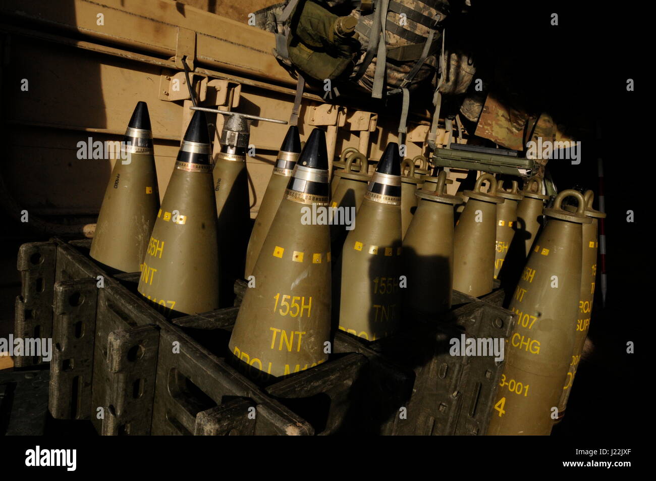 The TNT artillery rounds to be fired April, 20 by Soldiers of 1st ...