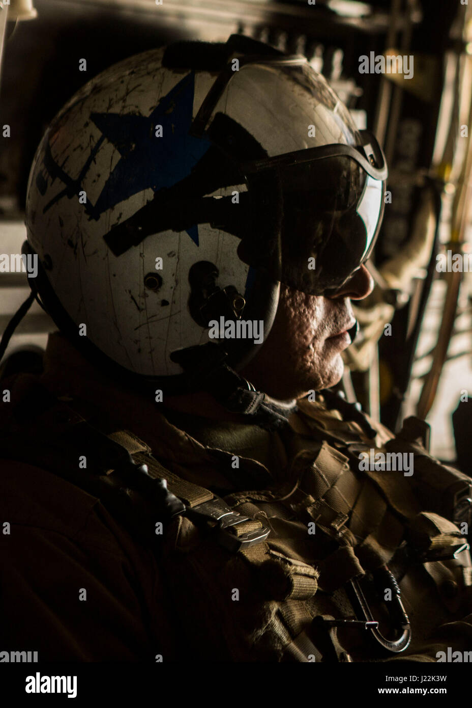 U.S. Marine Corps Staff Sgt. Saul Moreno, crew chief with Marine Medium ...