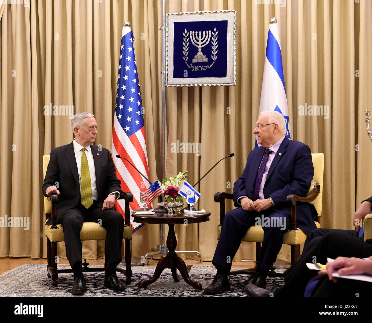 Secretary of Defense Jim Mattis, who arrived in Israel last night ...