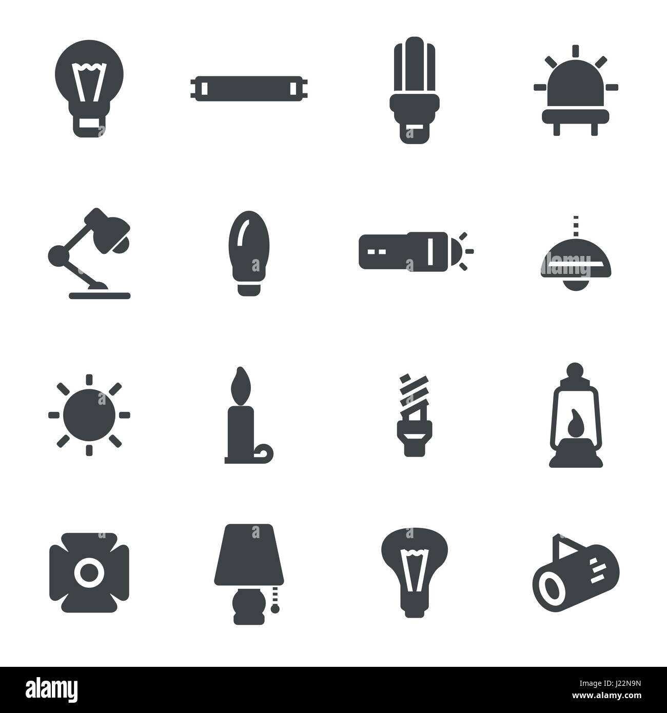 Vector black light icons set on white background Stock Vector Image ...