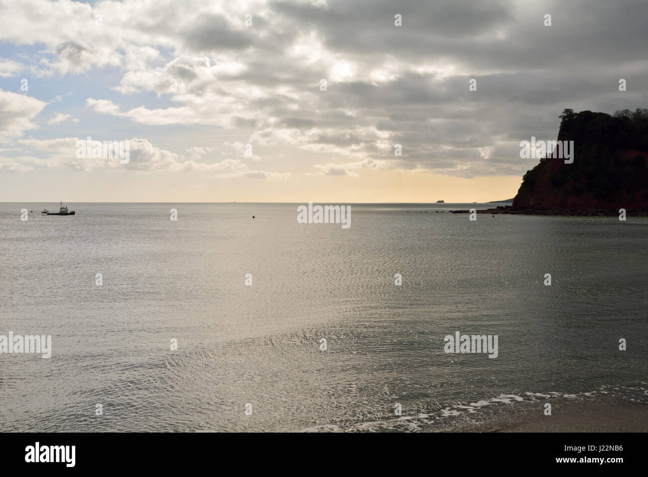Dramatic skies above The Ness headland in Shaldon Devon England Stock ...