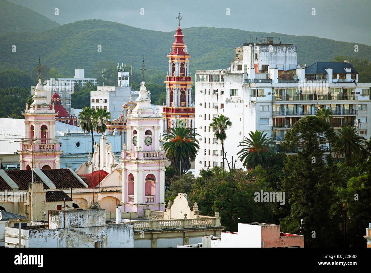 Cityscape with Cathedral and Iglesia San Francisco, Salta, Salta ...