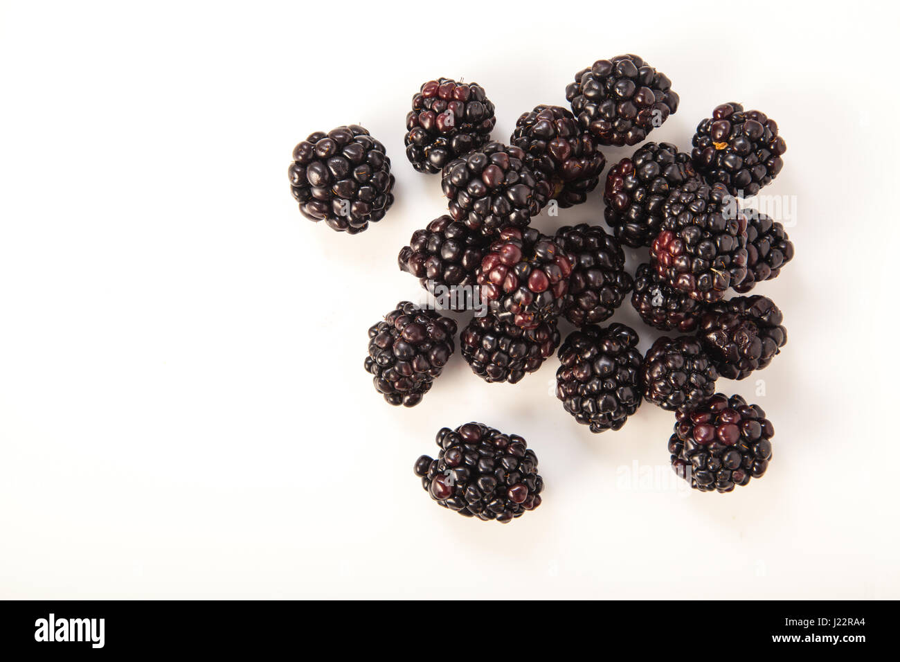 Blackberries on White Background Stock Photo - Alamy