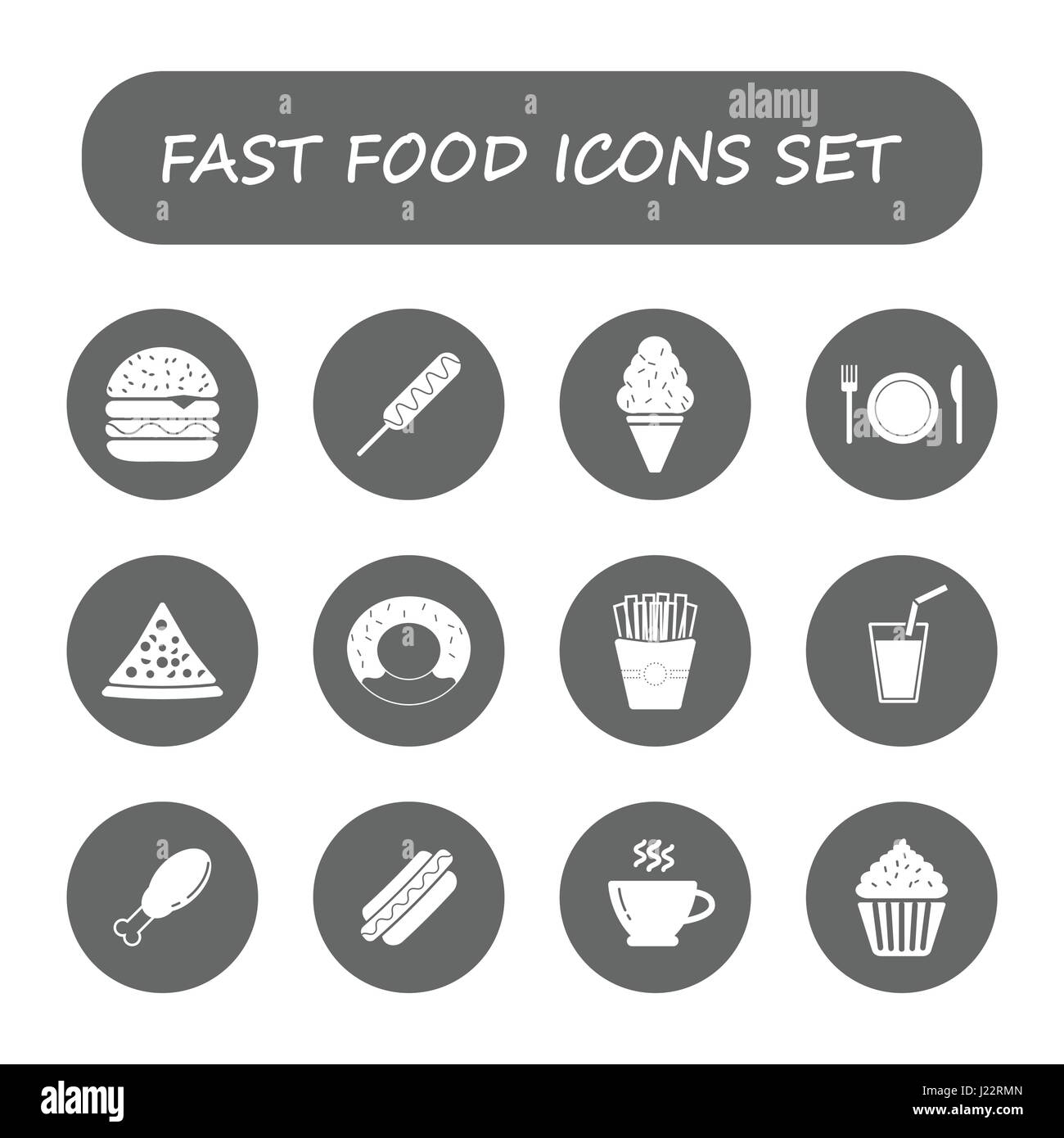 fast food icons set,vector Illustration EPS10 Stock Vector Image & Art ...