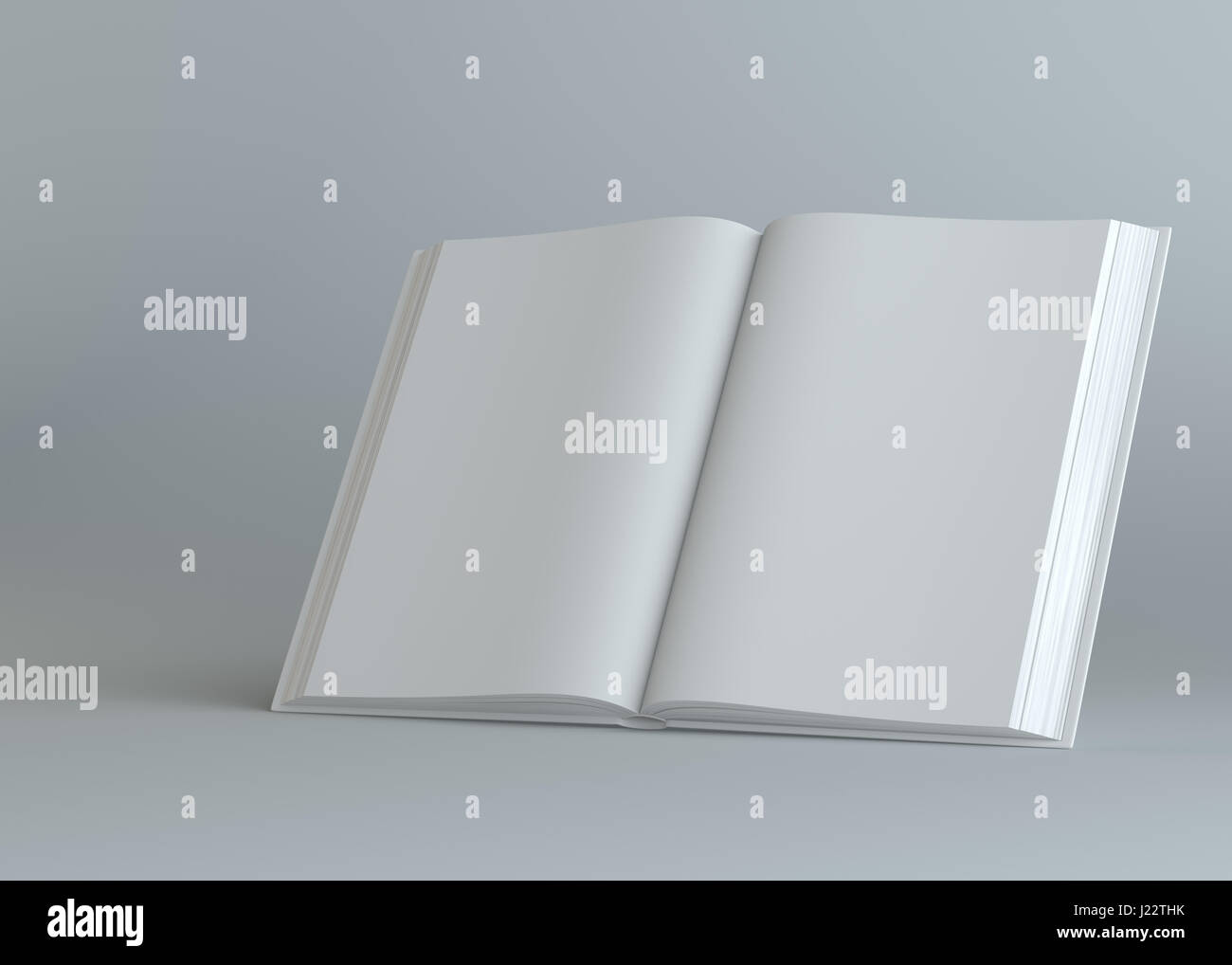 White empty open book on gray background Stock Photo - Alamy