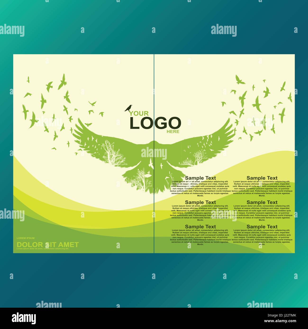 Green eco brochure, flyer, magazine cover, poster template. Modern ...