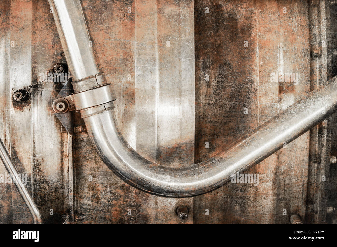 grunge effect industrial metal pipes Stock Photo - Alamy