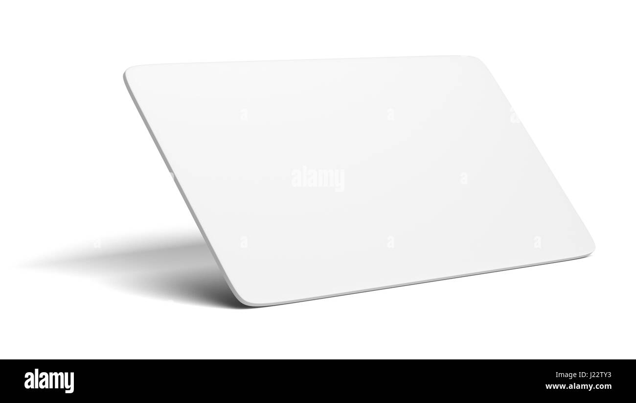 White blank card on white background Stock Photo - Alamy