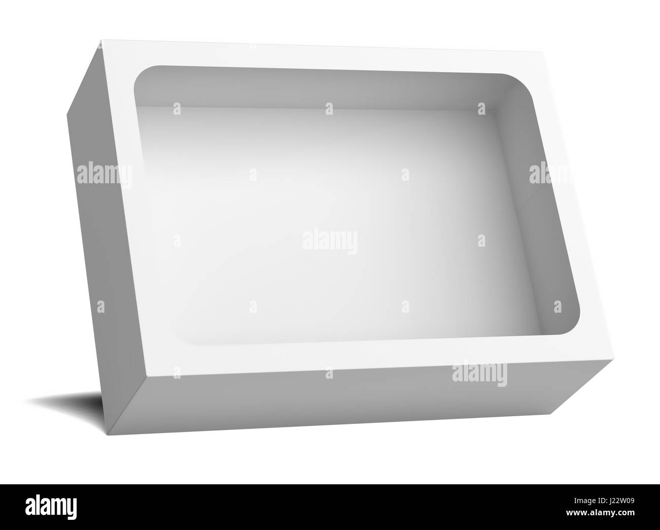 White empty packing cardboard box. Box tilted back Stock Photo - Alamy