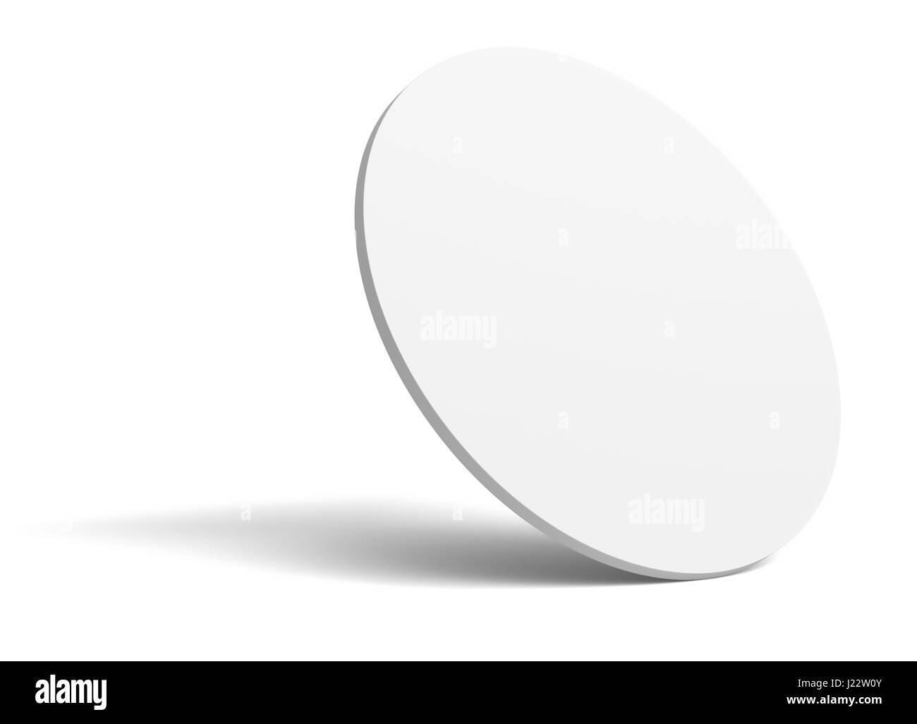 White round blank card on white background Stock Photo - Alamy