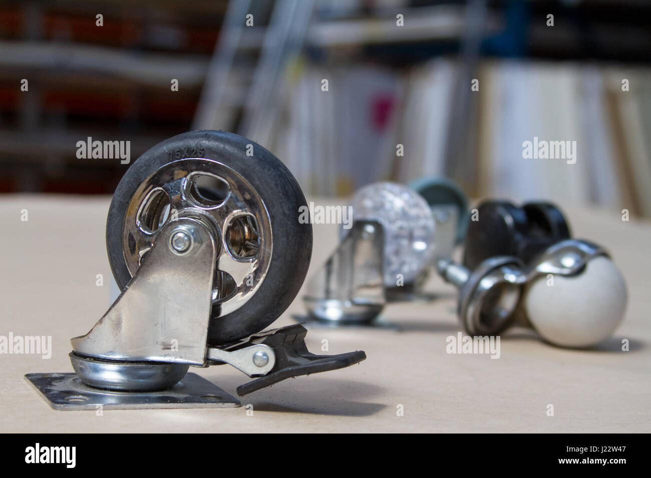 Wheel for sofa and tables. Roller for furniture Stock Photo - Alamy