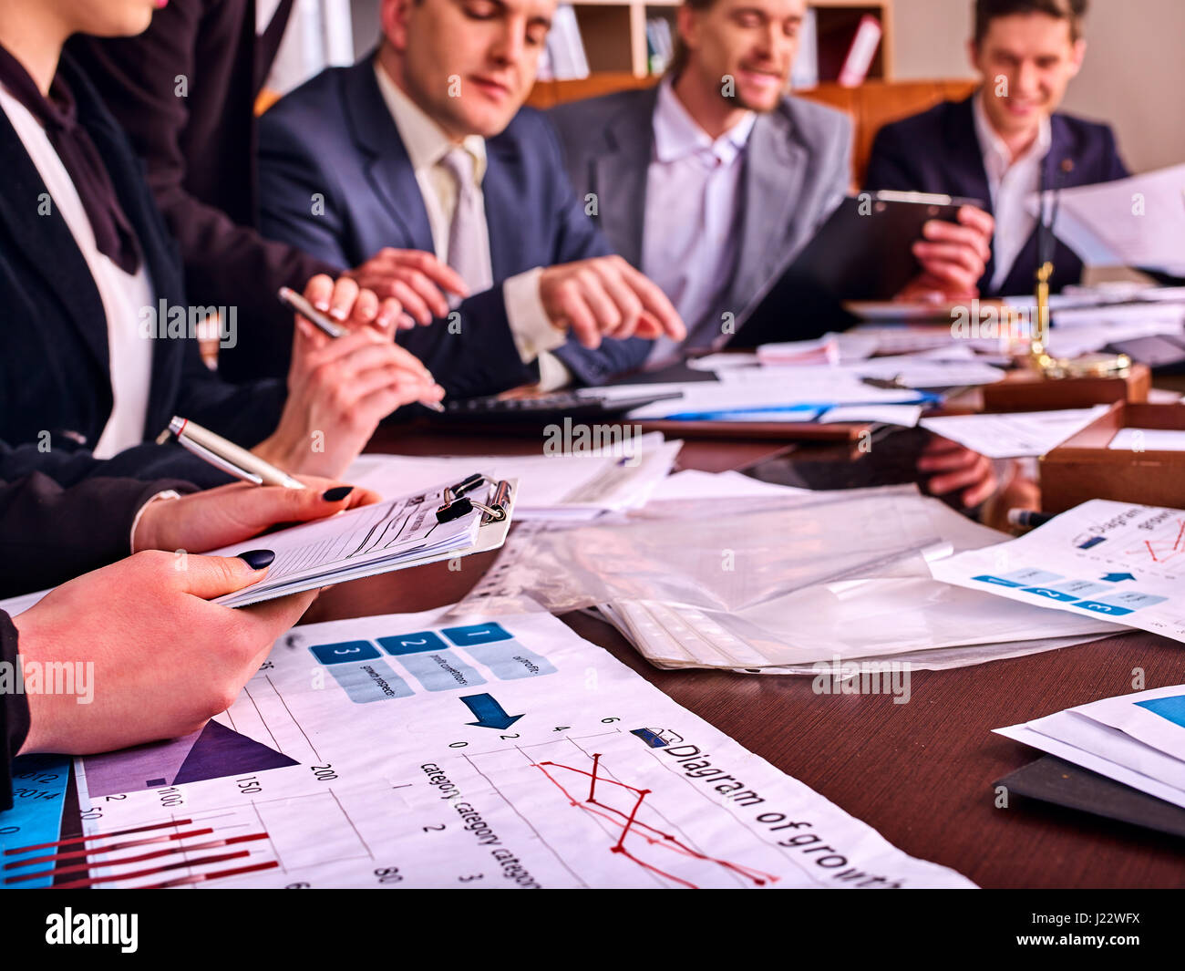 Business people office life of team people working with papers Stock ...