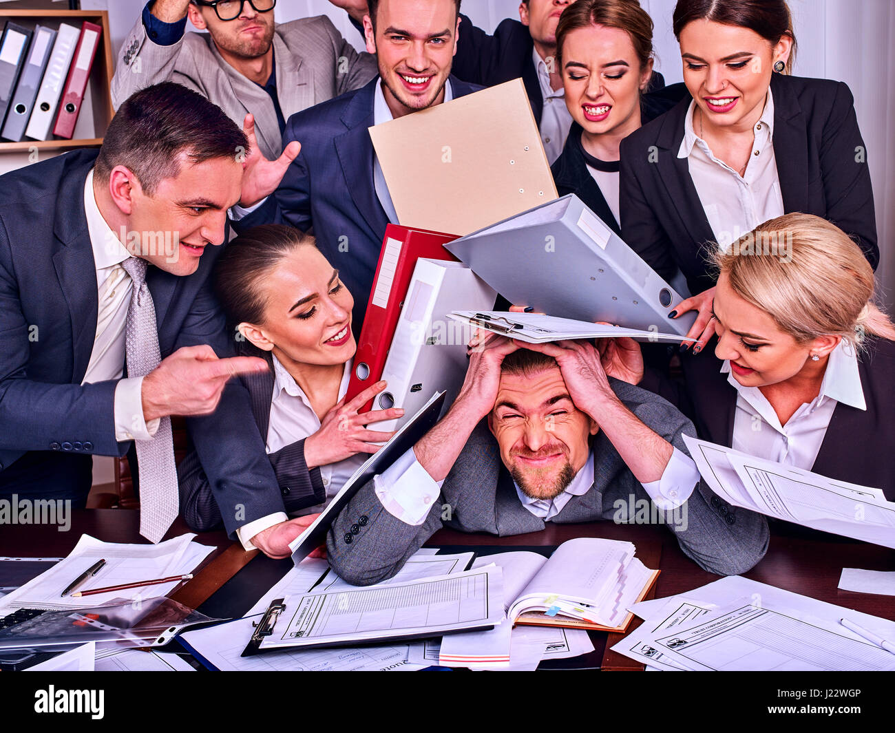 Business people office. Team people are unhappy with their leader Stock ...