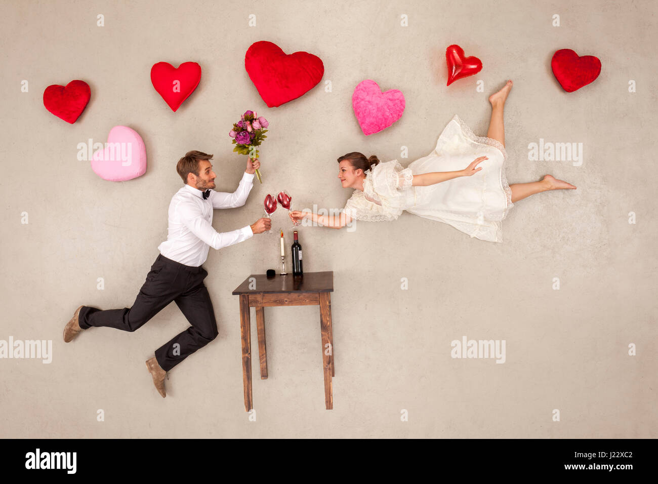 Hapy couple celebrating engagement Stock Photo - Alamy