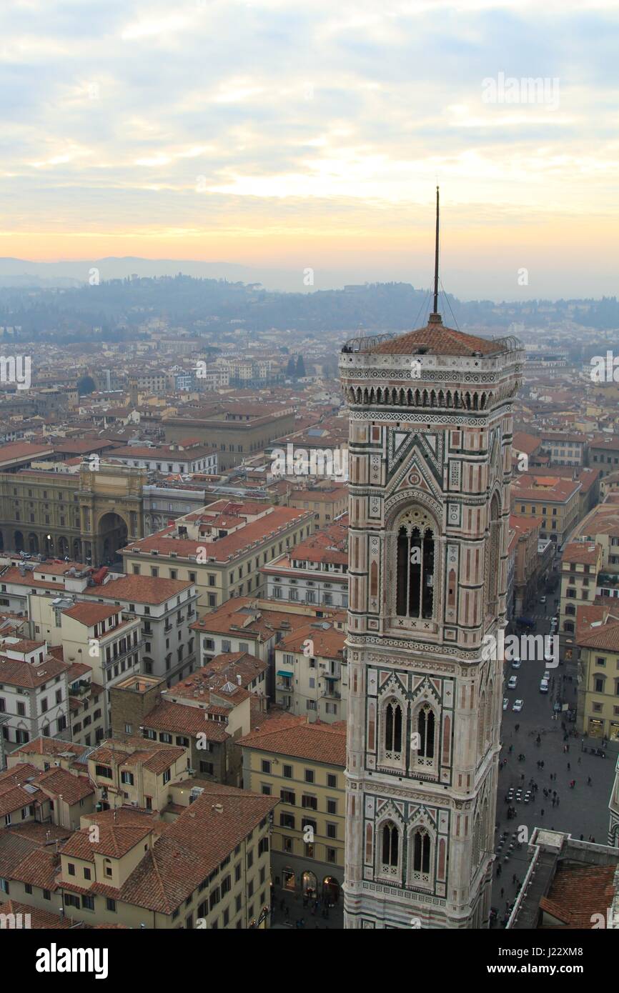 Giotto's bell tower at sunset Stock Photo - Alamy