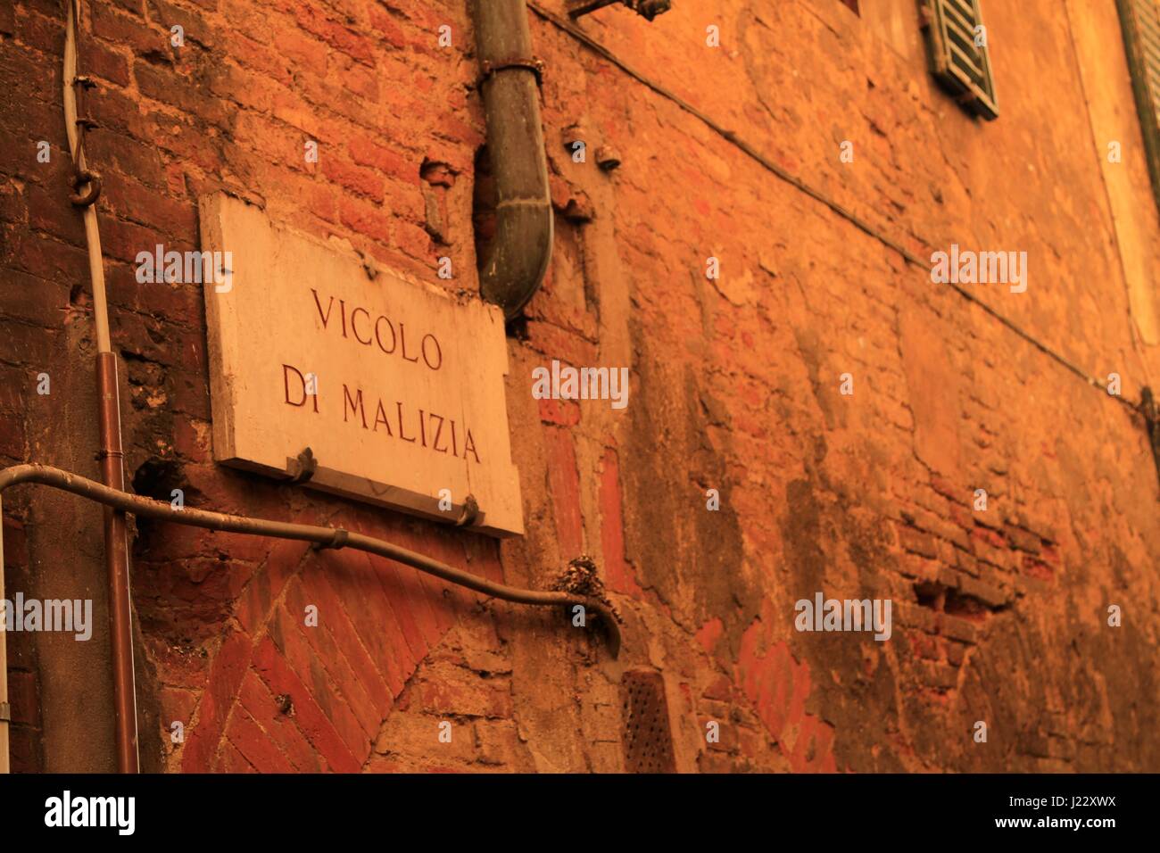 Street Signs in Siena, Italy Stock Photo - Alamy