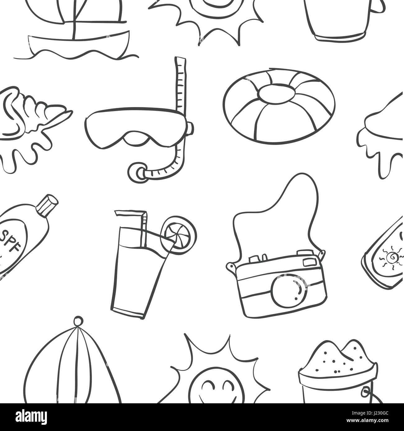 Collection of summer hand draw doodles vector art Stock Vector Image ...