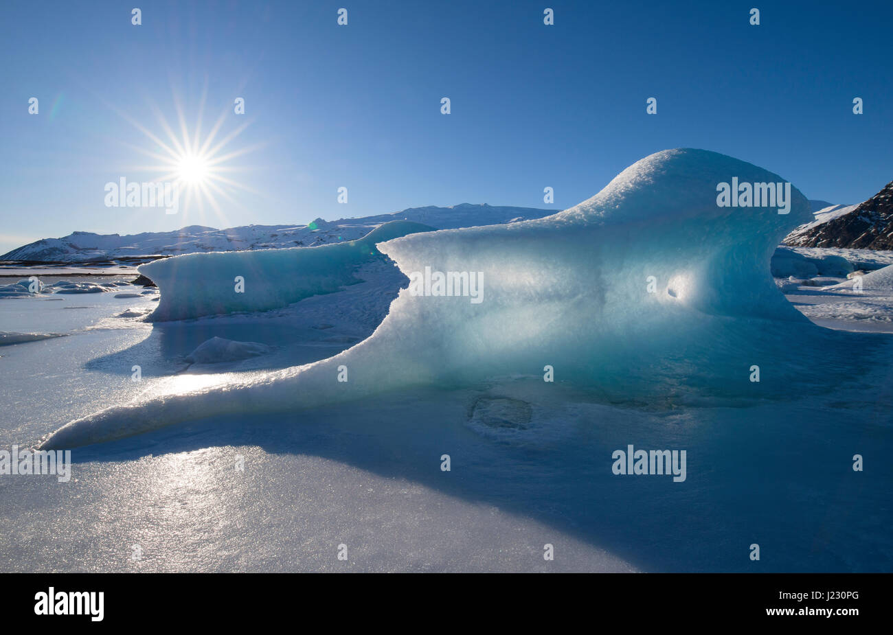 Iceland, small iceberg on a glacier Stock Photo - Alamy