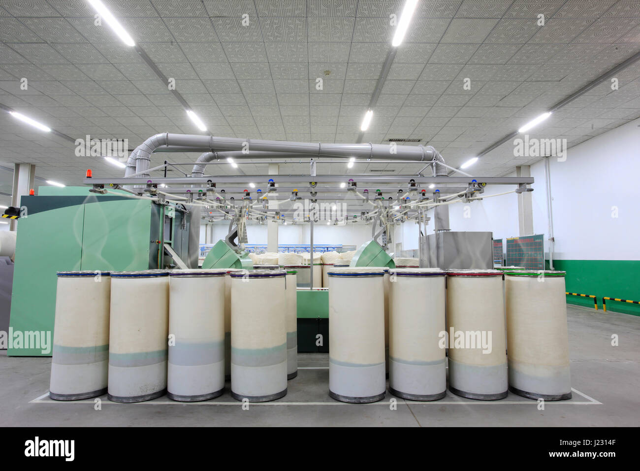 The spinning mill workshop equipment Stock Photo - Alamy