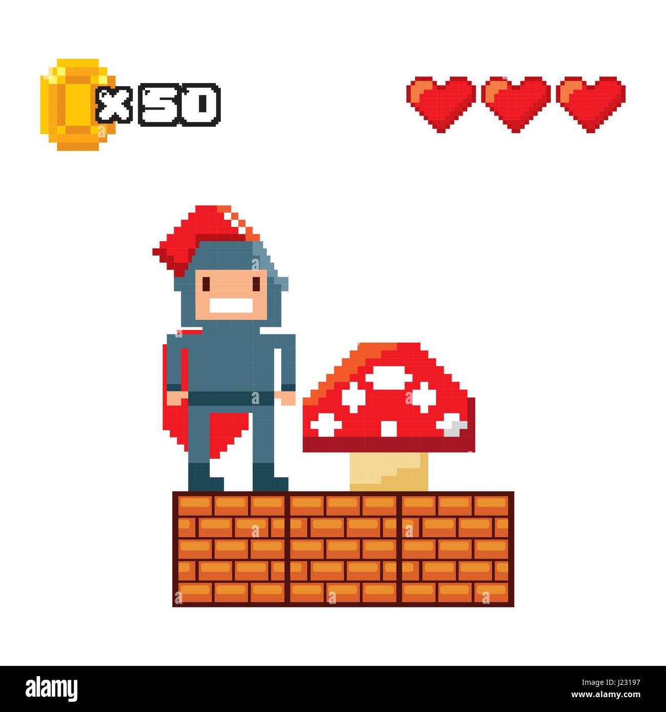 pixelated video game icons Stock Vector Image & Art - Alamy