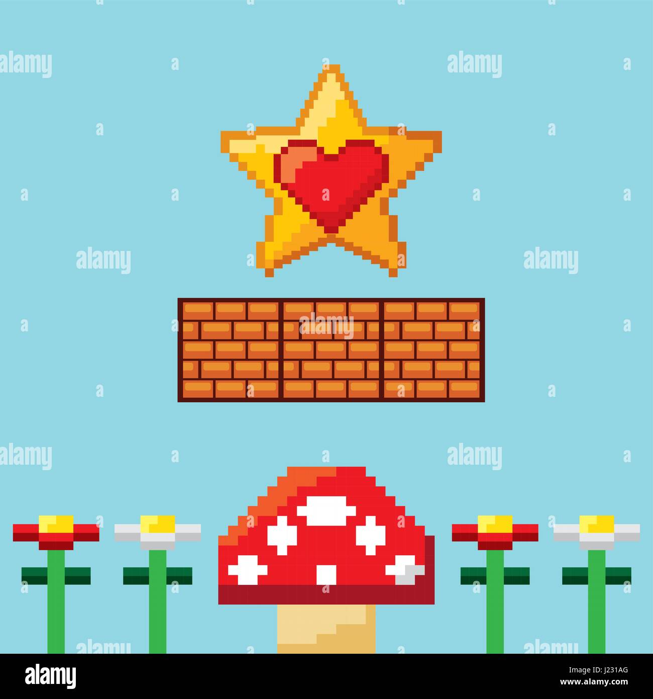 pixelated video game icons Stock Vector Image & Art - Alamy