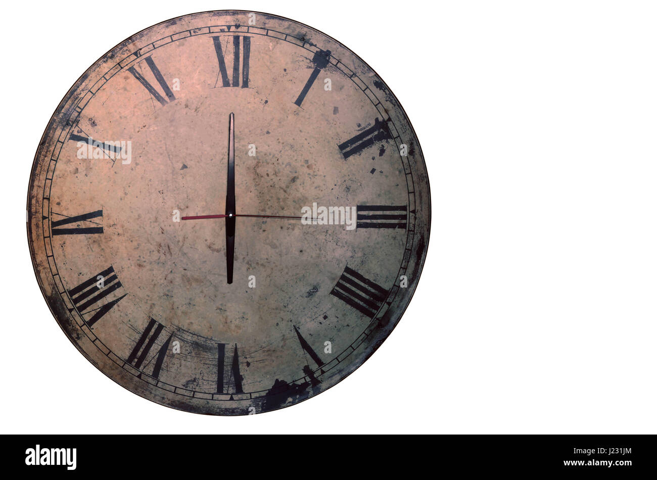 Ancient clock on a white background Stock Photo - Alamy