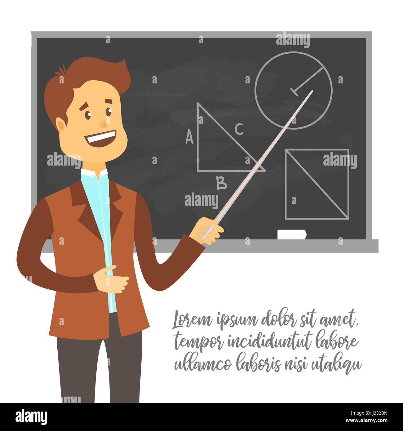 Teacher young man standing Stock Vector Images - Alamy