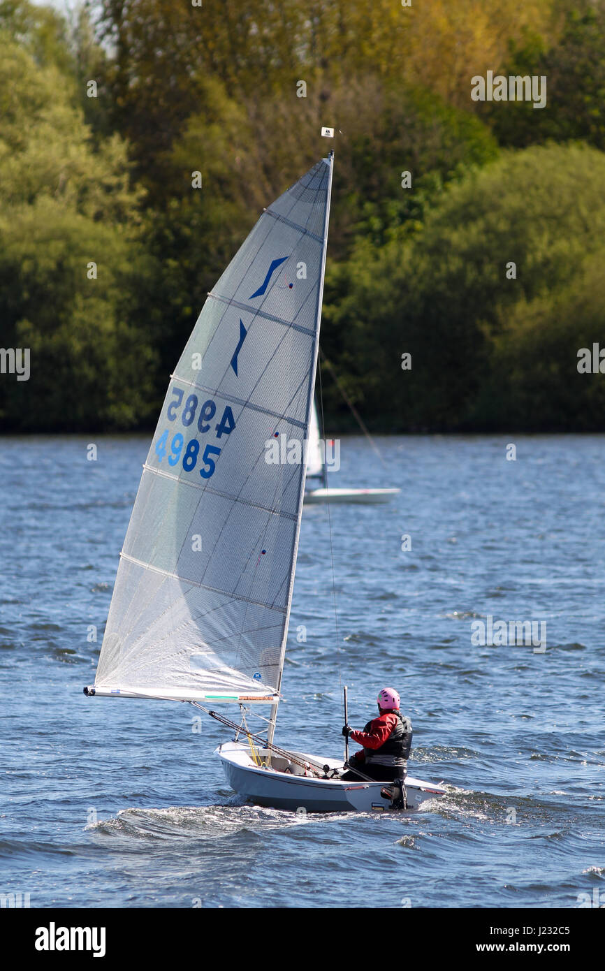 Sail boats on Pennington Flash lake, Leigh, Lancashire, UK Stock Photo ...