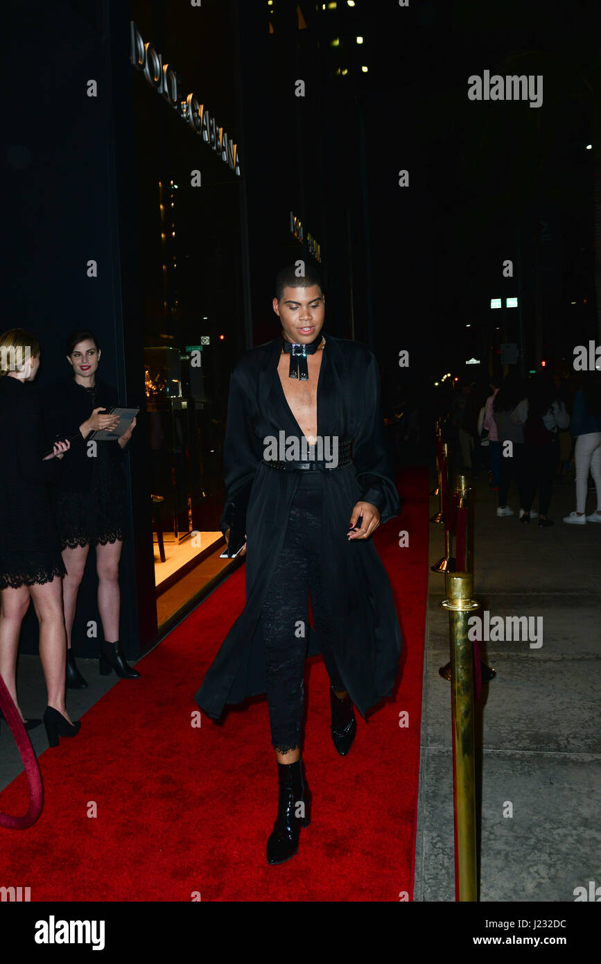 E. J. Johnson attending a Dolce & Gabbana party on Beverly Hills Rodeo ...