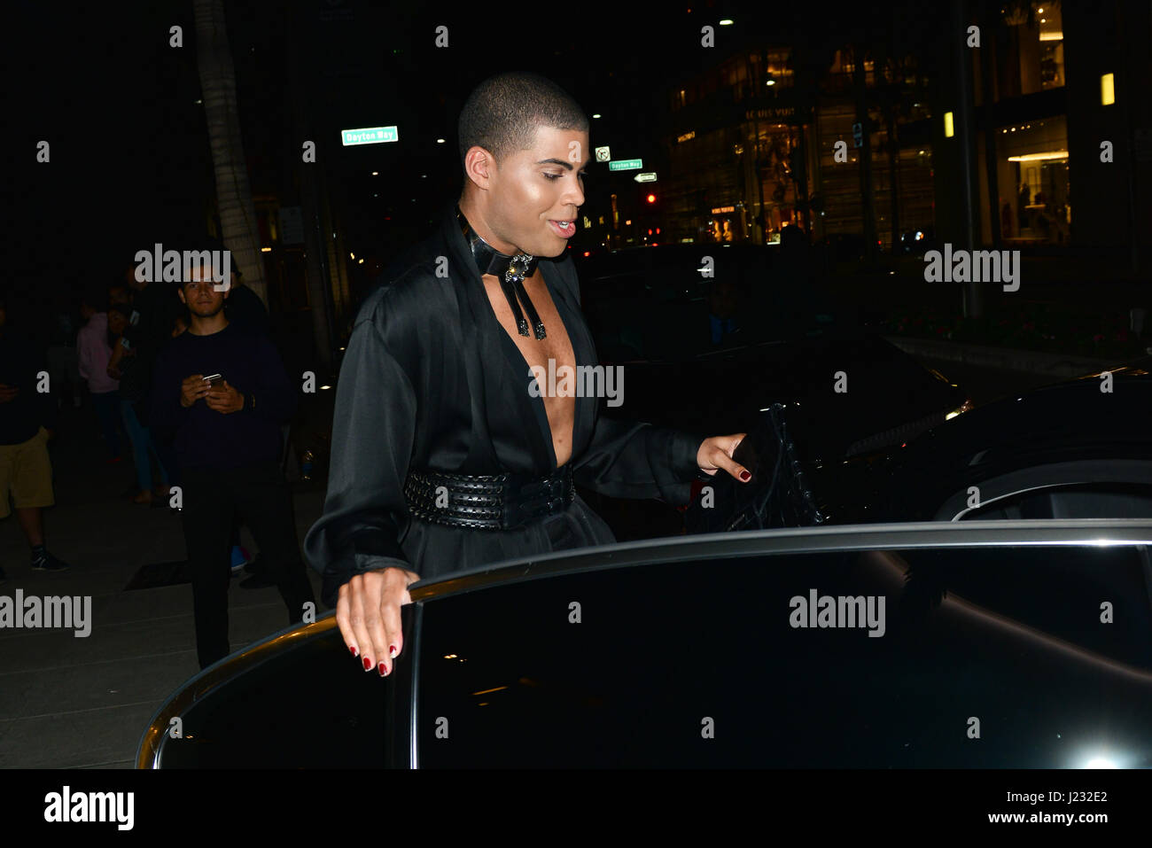 E. J. Johnson attending a Dolce & Gabbana party on Beverly Hills Rodeo ...